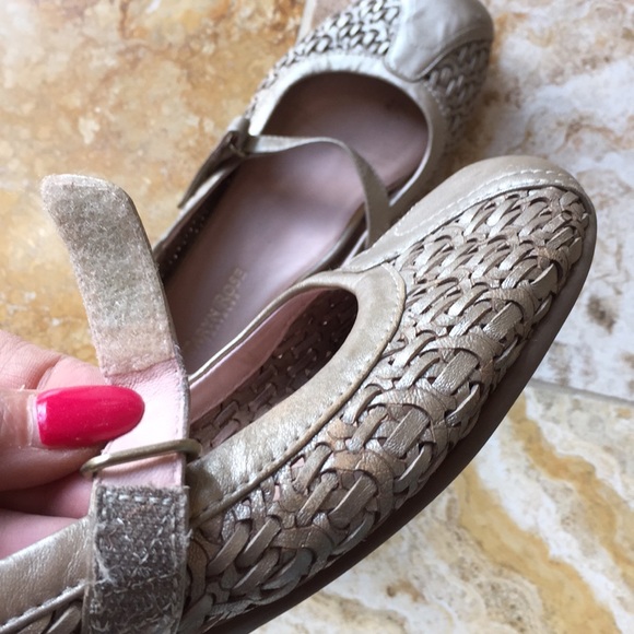 Taryn Rose | Shoes | Taryn Rose Maryjanes Breathable Weaveneutral Gold ...